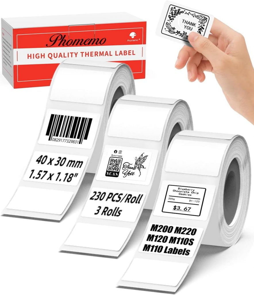 Phomemo Label Printer Labels (40x30mm) – i-Recommend